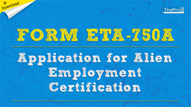 Form ETA-750A Alien Labor Certification Application: Free Download