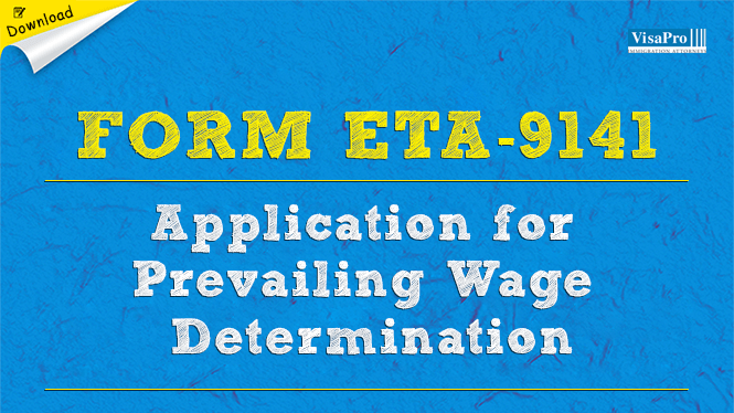 Form ETA-9141 Application For Prevailing Wage Determination: Free Download