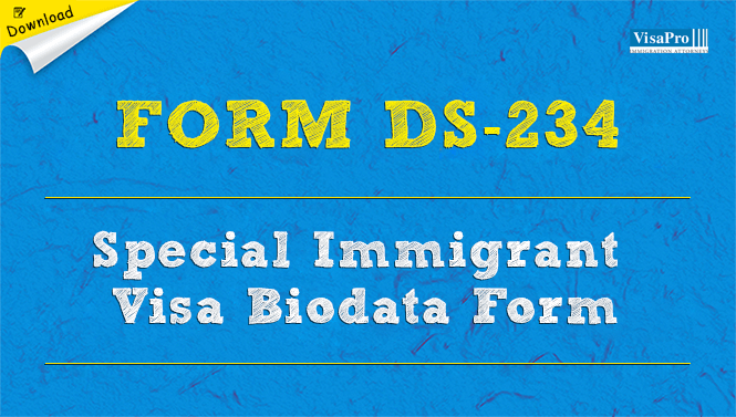 Form DS-234 Special Immigrant Visa Biodata: Free Download