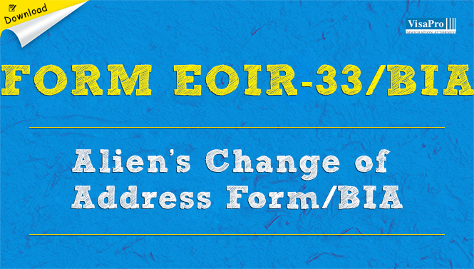 Form EOIR-33 BIA Change Of Address Card: Free Download
