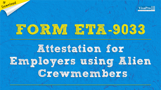 Form ETA-9033A Attestation using Alien Crew Members: Free Download